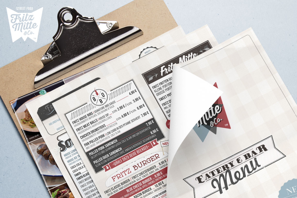 Fritz Mitte - Street Food – Menu - JASPER SPONHEUER - Kommunikationsdesign